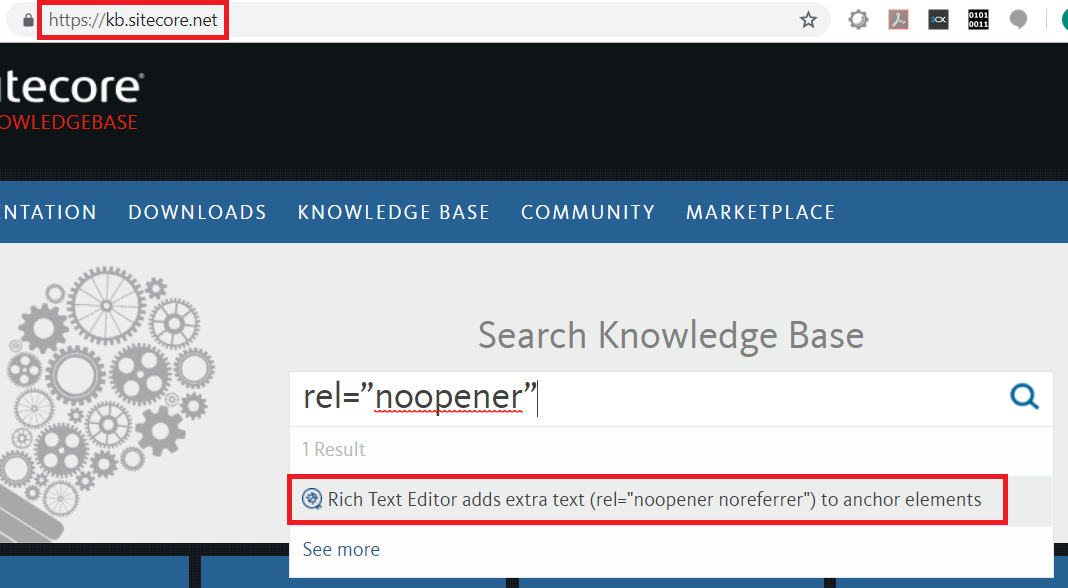 Sitecore 9.0 – Extra rel=”noopener noreferrer” substring is added to the markup when clicking ...